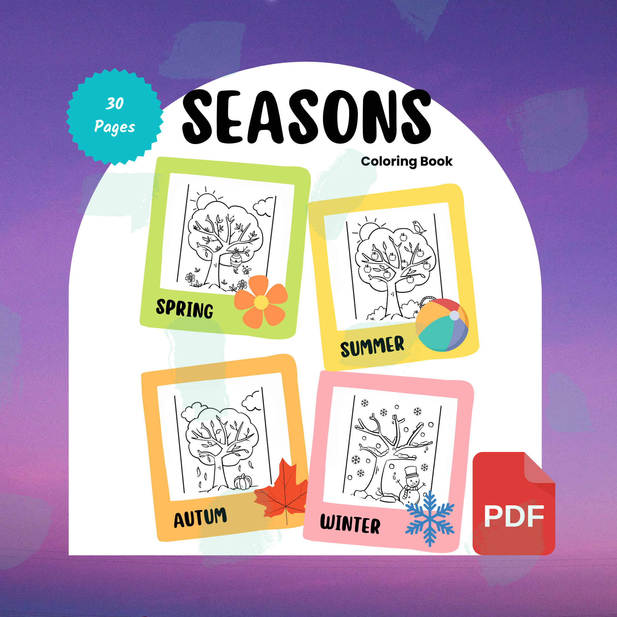 Seasons Coloring Book for Kids | Printable Coloring Book